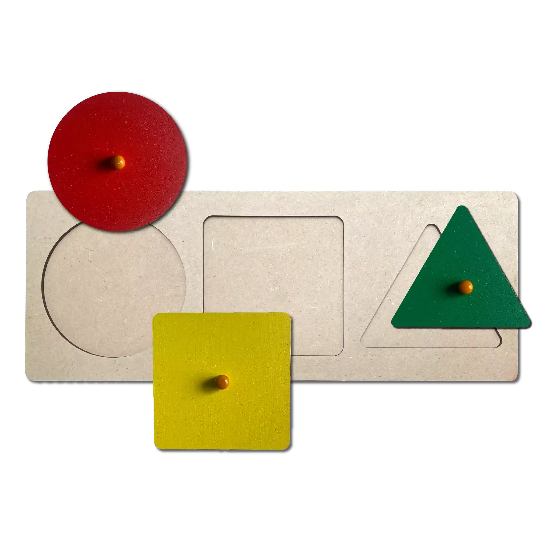 Montessori 3 Shapes Knob Board 1+ Years – Mini Leaves – YaY Play