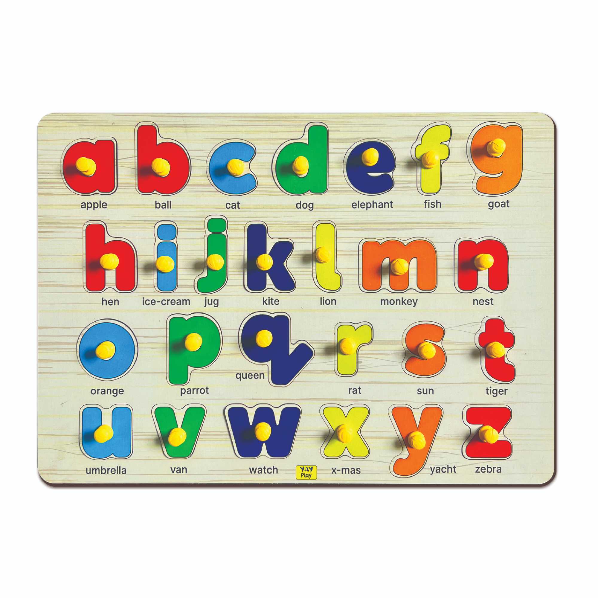 Small ABCD Knob and Pegged Puzzle for Kids 2+ Years – YaY Play